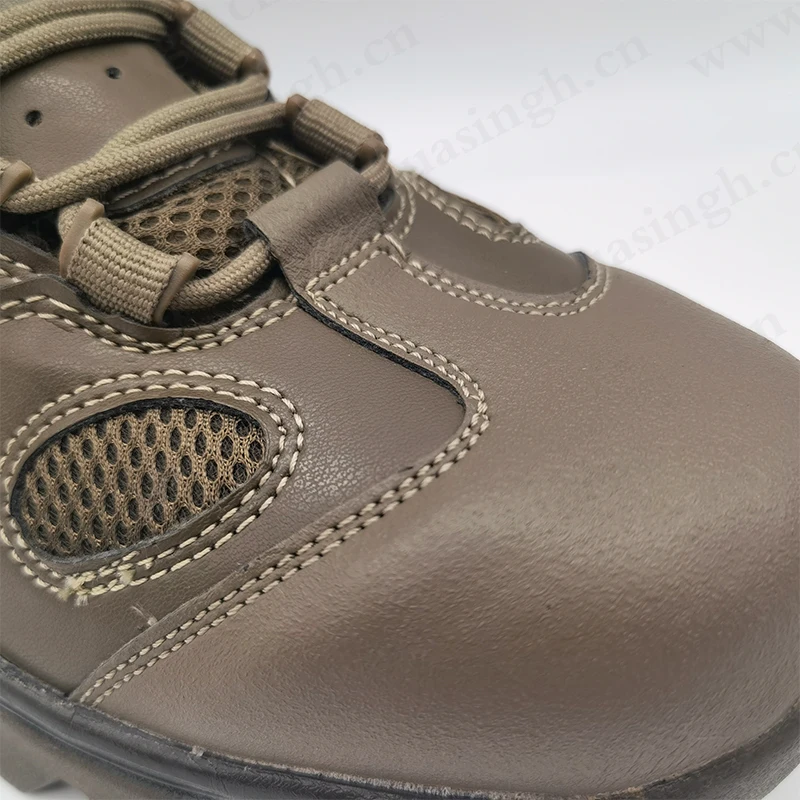 CMH,mid-cut full grain leather tan fighting boots with pull loops ...