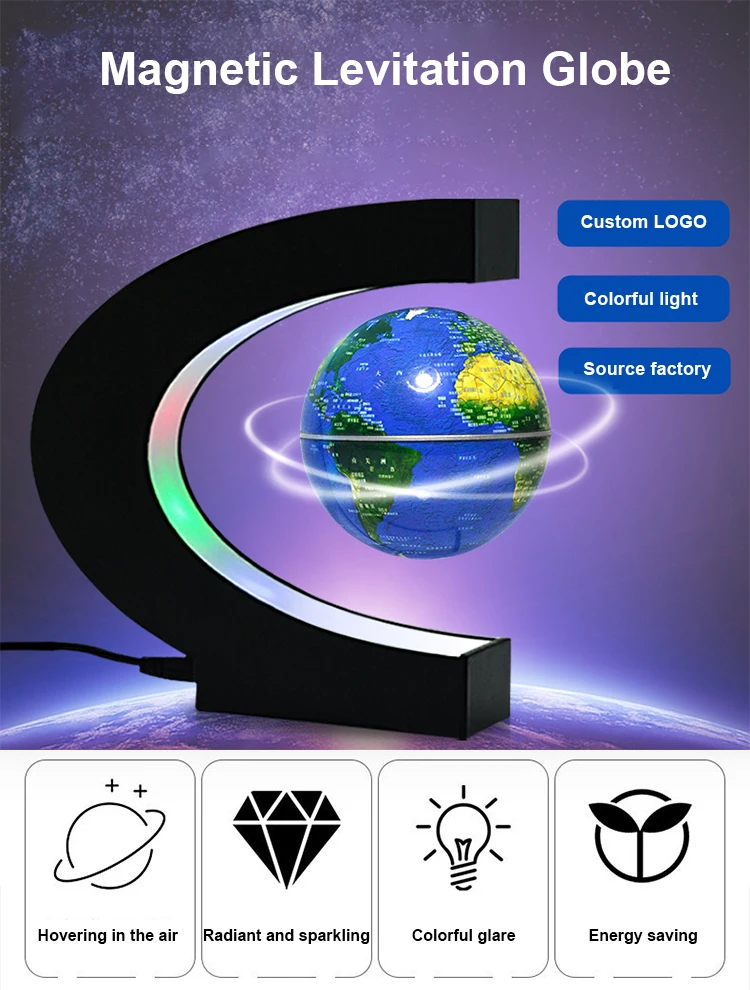 3 Inch Magnetic Rotating Globe Novelty C Shape Mova Moon Magnetic ...