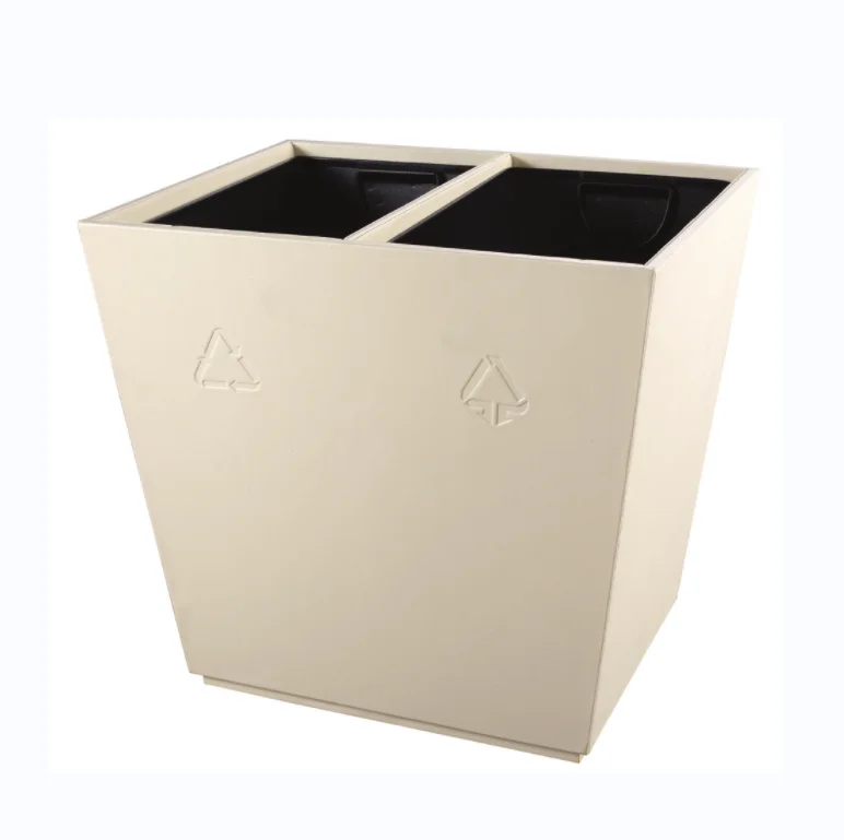 Leatherette Hotel Room Waste & Recycling Bins - 5L+5L