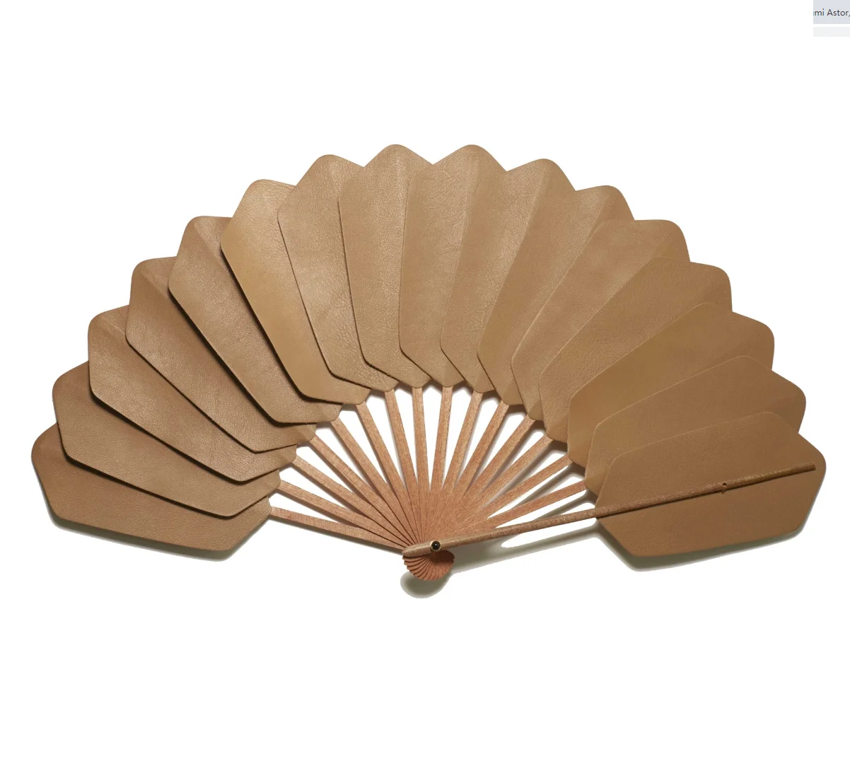 Chinese Morden Handmade Wooden Handle Home Fans Leather Hand Fans Small ...