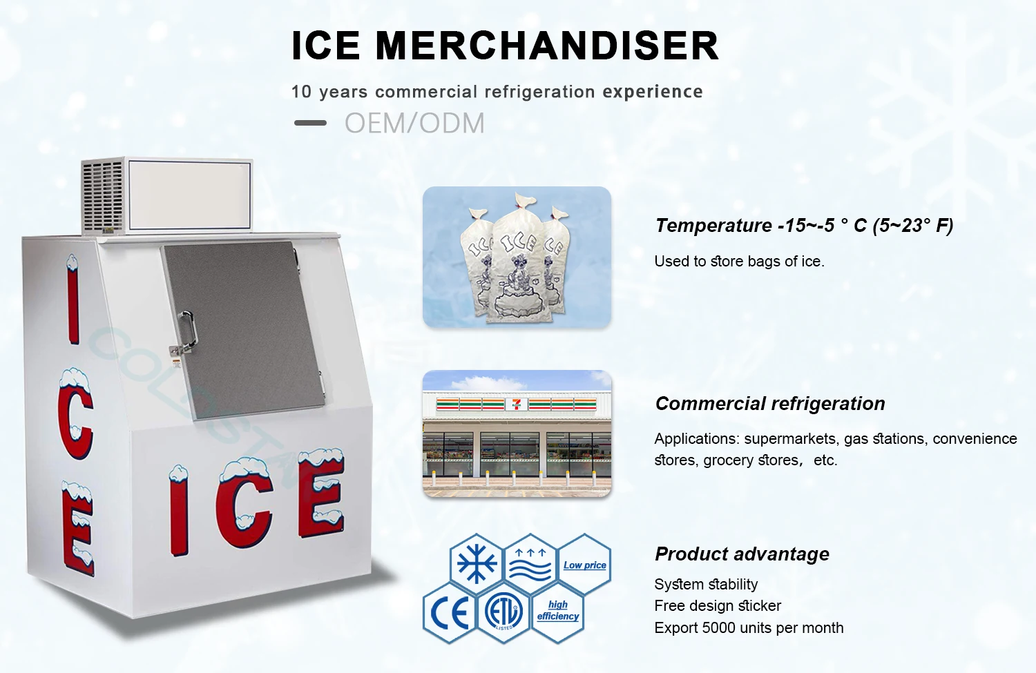 Commercial Refrigerated Storage Bagged Ice Storage Bin Freezer Outdoor ...