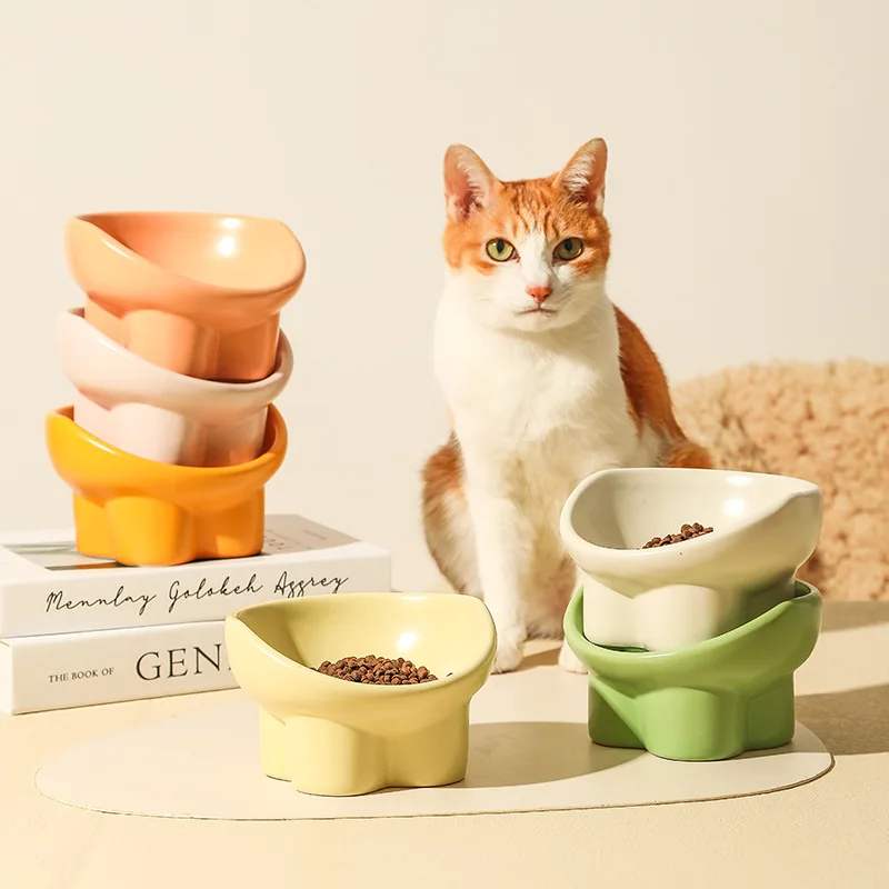 Ceramic Extra Wide Elevated Cat Food Bowl Ceramic Cat Bowls for Food ...