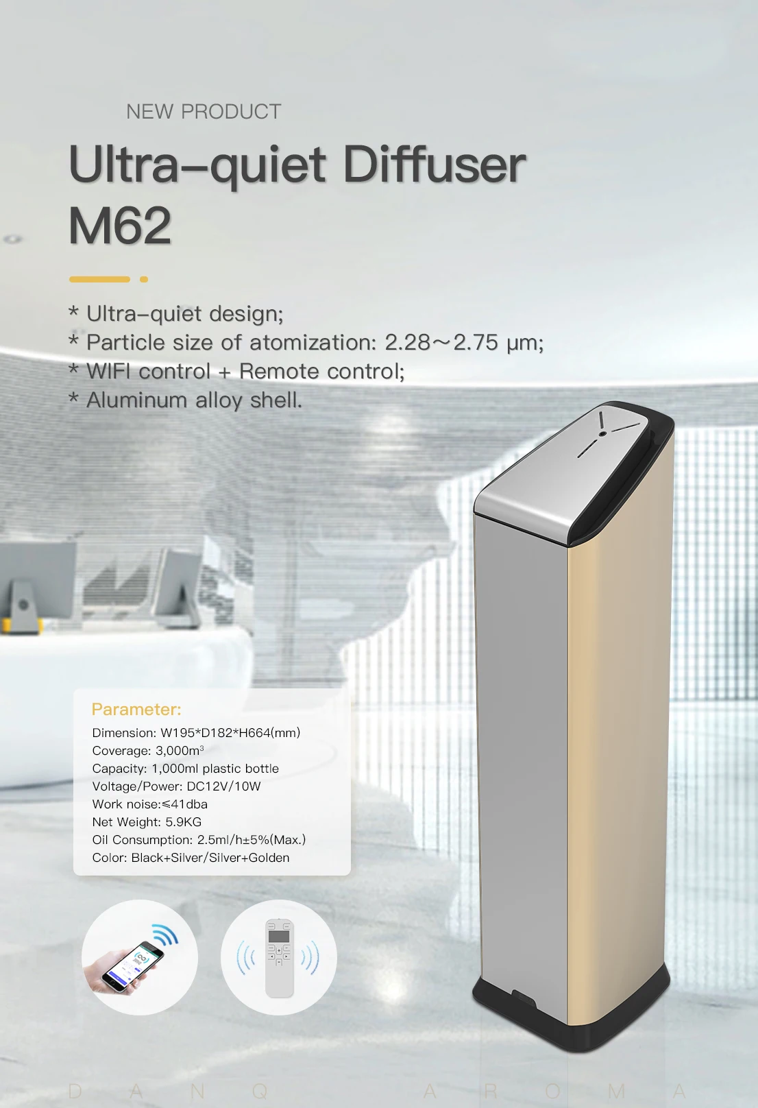 Commercial Remote Control Floor Standing Hotel Lobby Aroma Diffuser App ...