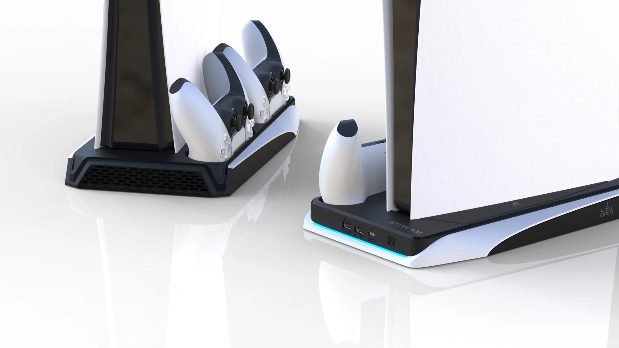 2023 Honcam Ps5 Cooling Fan Vertical Stand With Controller Charger For ...