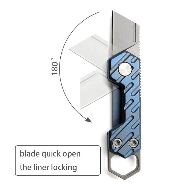 Aus-8 Stainless Steel Sharp Blade Gr5 Titanium Handle EDC Mini Knife