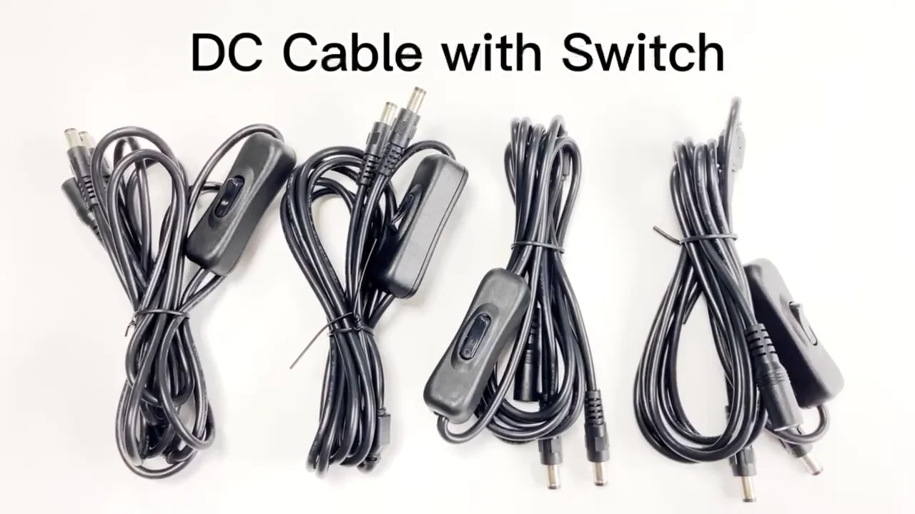 Male To Female 5.5x2.1mm Barrel Jack Dc Power Inline Switch Dc Cable ...