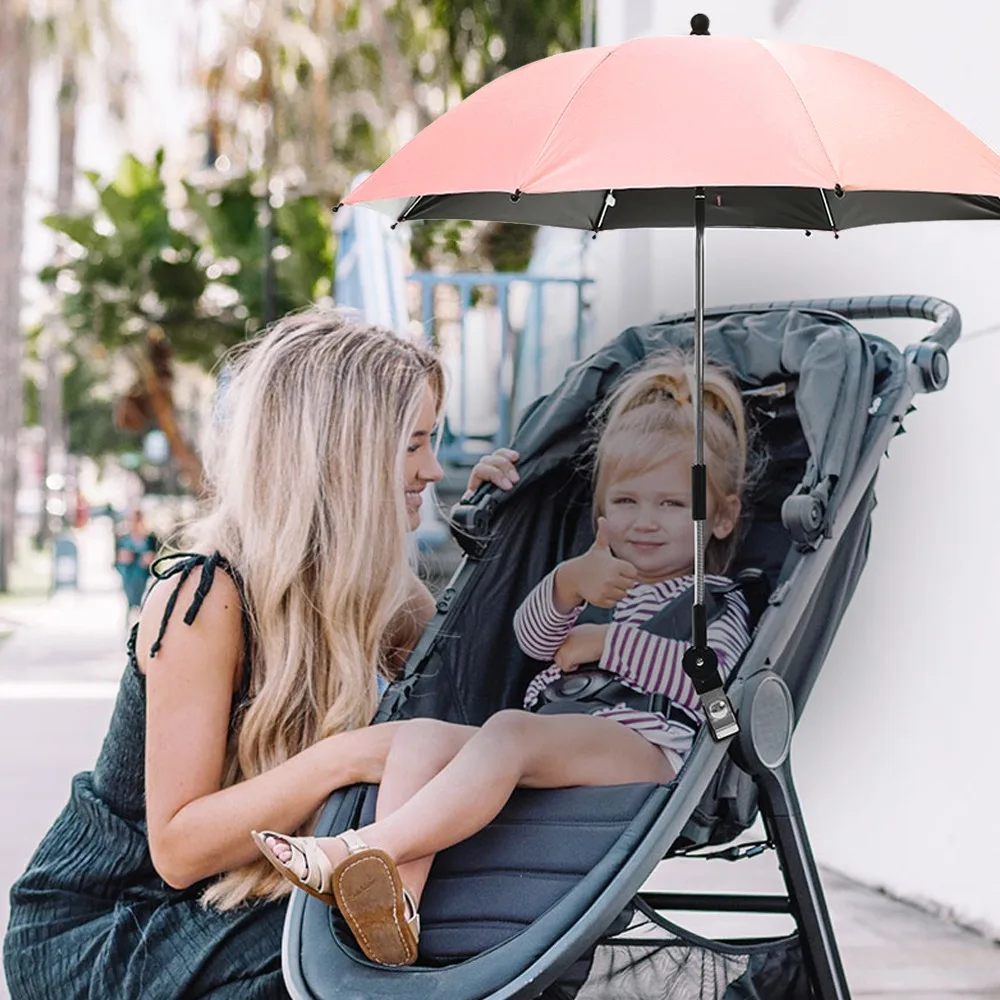 Universal Baby Pram Umbrella Adjustable Shade Umbrella UV Sunshade Sun ...