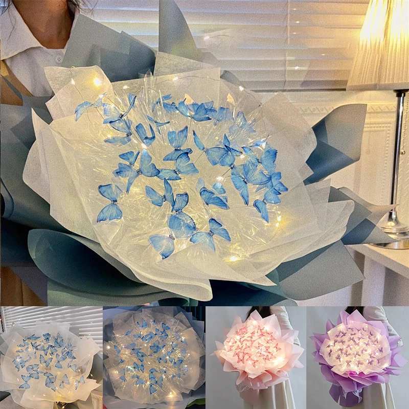 DIY Bouquets Handmade Flower Material Package LED Light String Gift ...