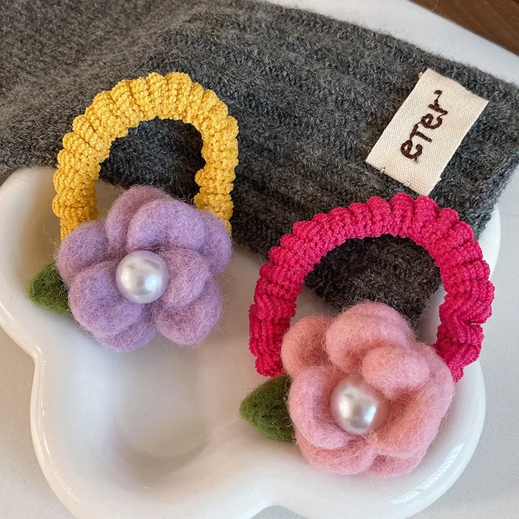 Pearl Yarn,Flower,Plush Small Intestine,Hair Circle,Female - Buy Plush ...