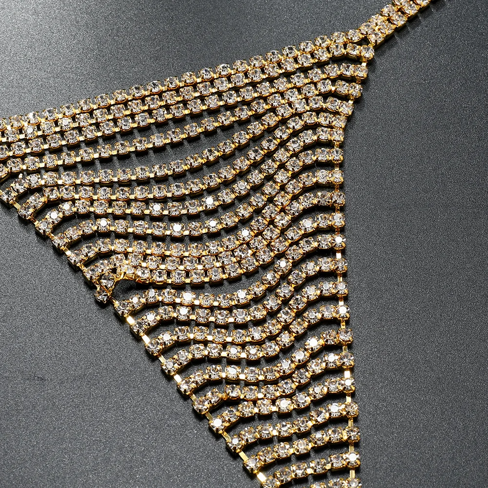 FanYue 2022 Waist Sexy Full Rhinestone Glitter Body Chain Jewelry Gold ...