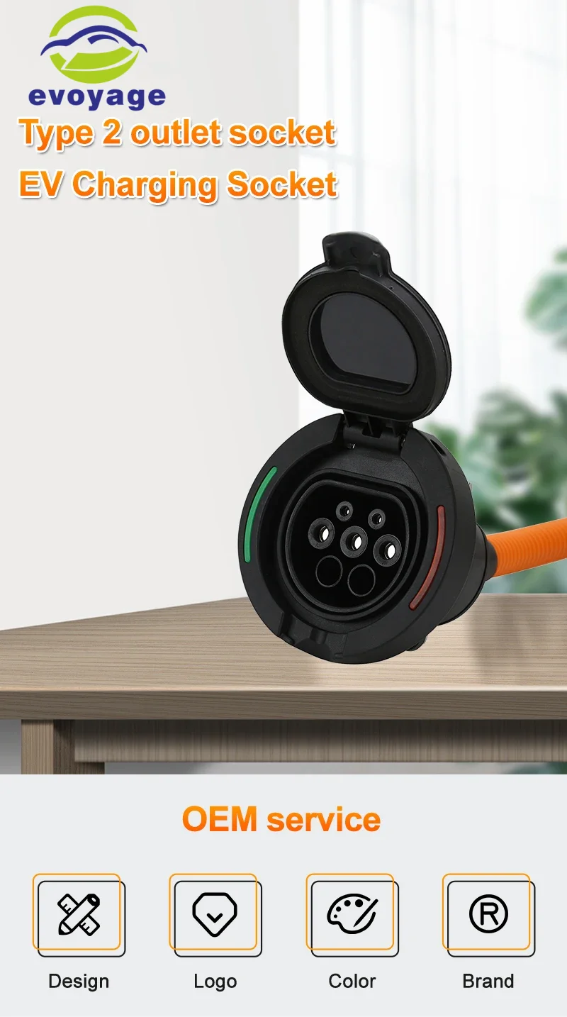 32a Shutter Socket 22kw Type 2 Inlet Of Ev Charging Station T2 Car ...