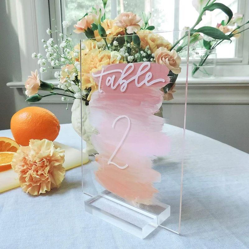 Arch Acrylic Table Signs Frosted Table Numbers Wedding for Wedding ...