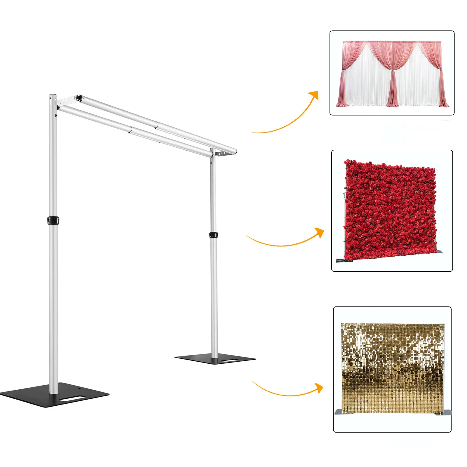 Double Crossbar Pipe and Drape Frame - Party Decorations