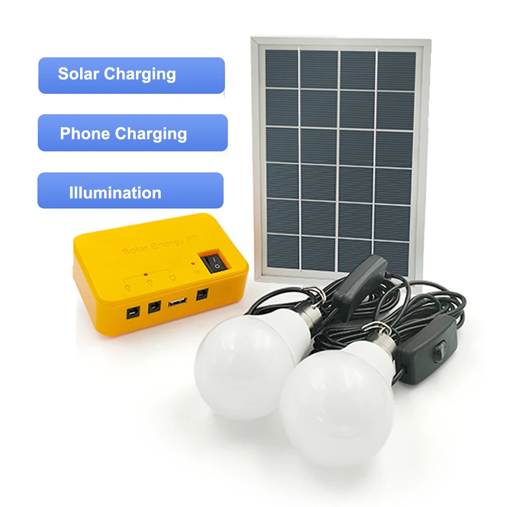 Outdoor Camping Solar System Light With Bulbs For Energy Power Supply ...