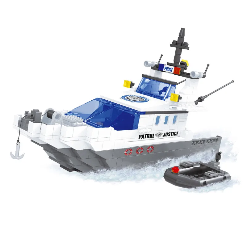 Cool City Police Race Patrol Boat Building Blocks Kits Gift Coast Guard ...