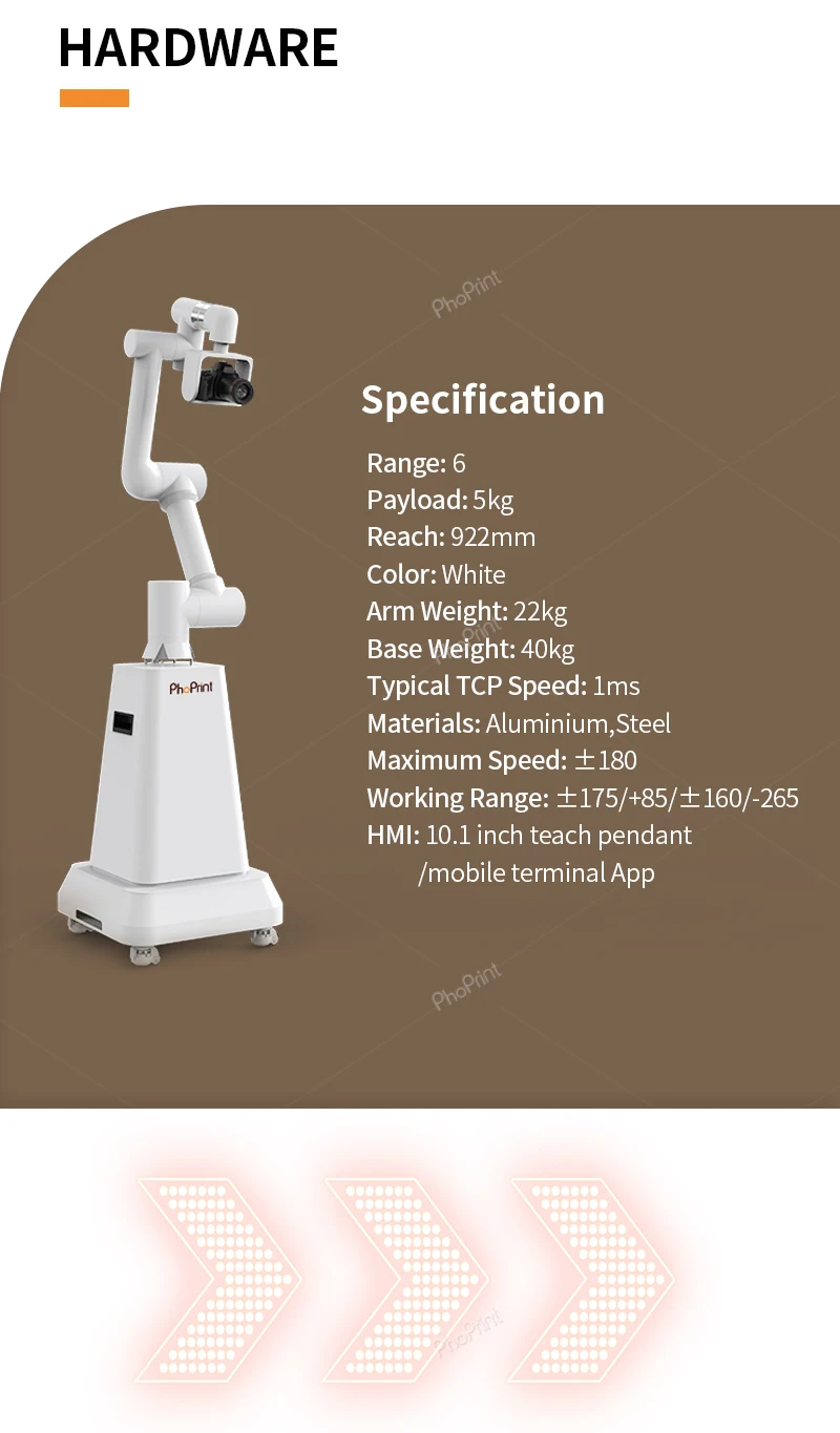 Newest Photo Camera Cobot Robot Arm 6 Axis Collaborative Glambot Photo ...