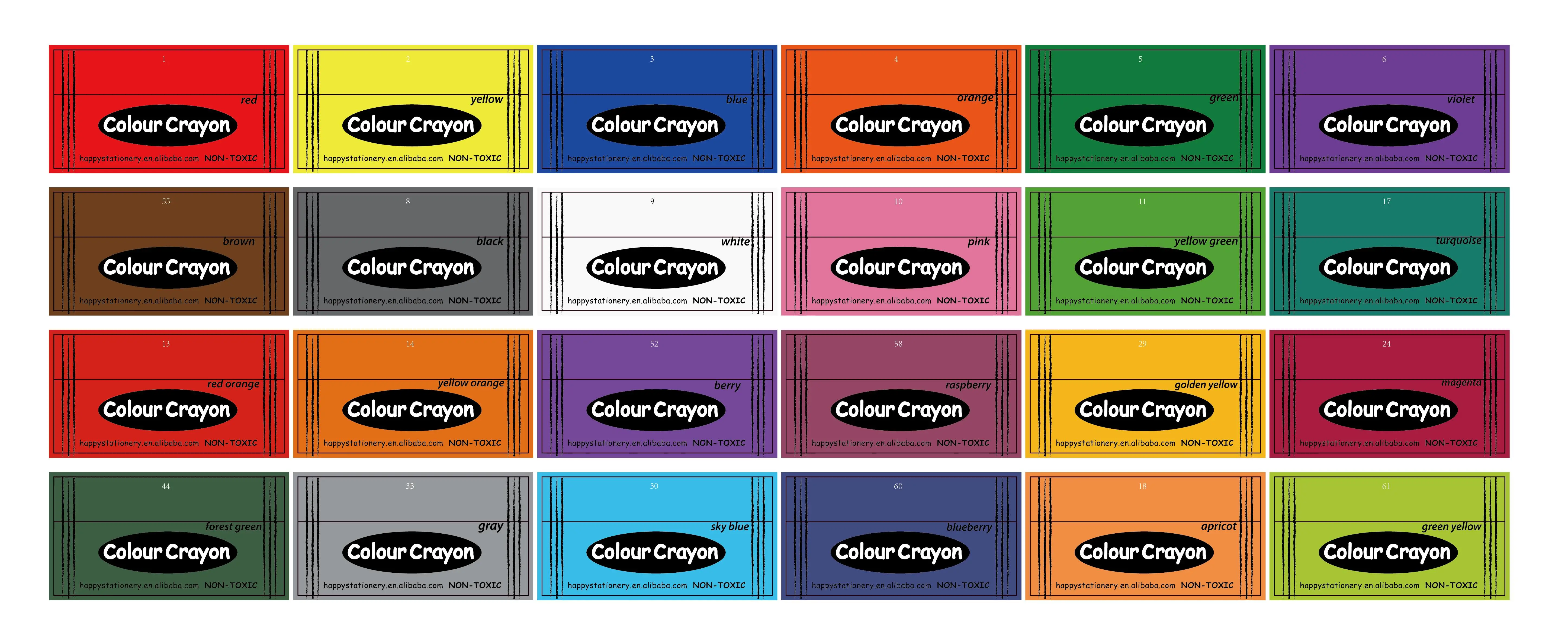 8 Pack Set of 24 Count Washable Crayons Assorted Colors Bulk School ...