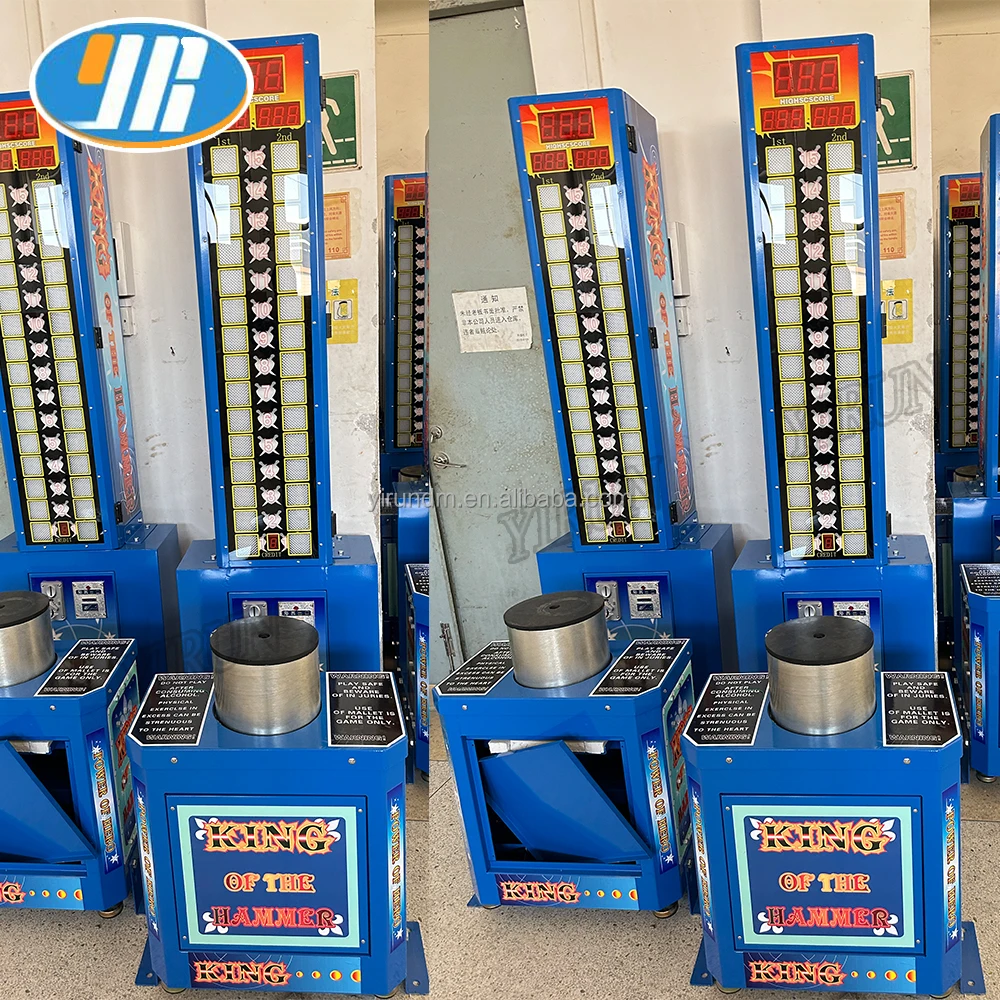 King Of The Hammer Coin Pusher Arcade Game Machine Mr. Hammer Iron ...