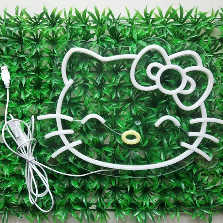 Custom Hello Kitty Neon Sign Anime Cat Led Neon Lights For Girl's Room ...