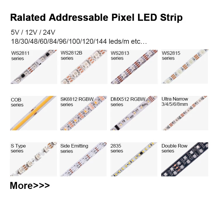 可单独寻址的tira ws2812b 5m 5050 smd 60led m 5v 144智能可编程地址ws2812 2812b像素RGB发光二极管条| Alibaba.com
