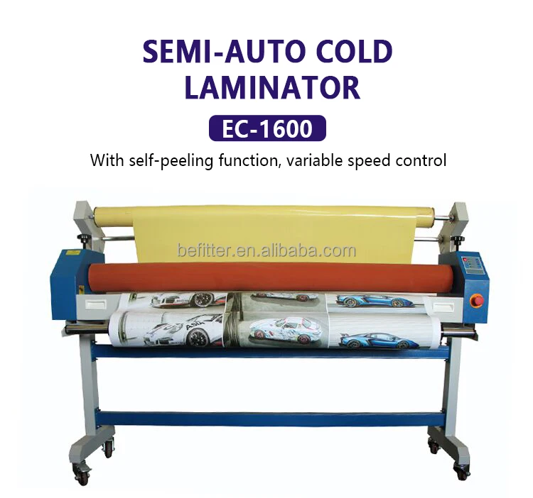 1600mm Wide Format Vinyl Advertising Photo Cold Laminator