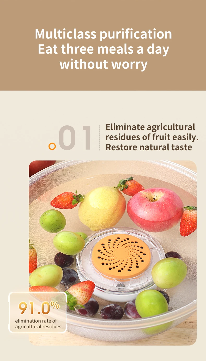 IPX7 Fruit and Vegetable Washing Machine Purifier Portable Wireless ...