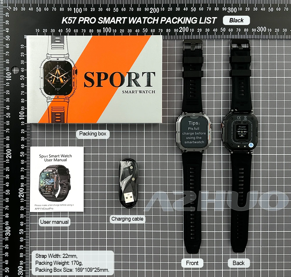 K57 Pro Outdoor Sports Smart Watch With Bt Calling 1.96 Inch Big ...