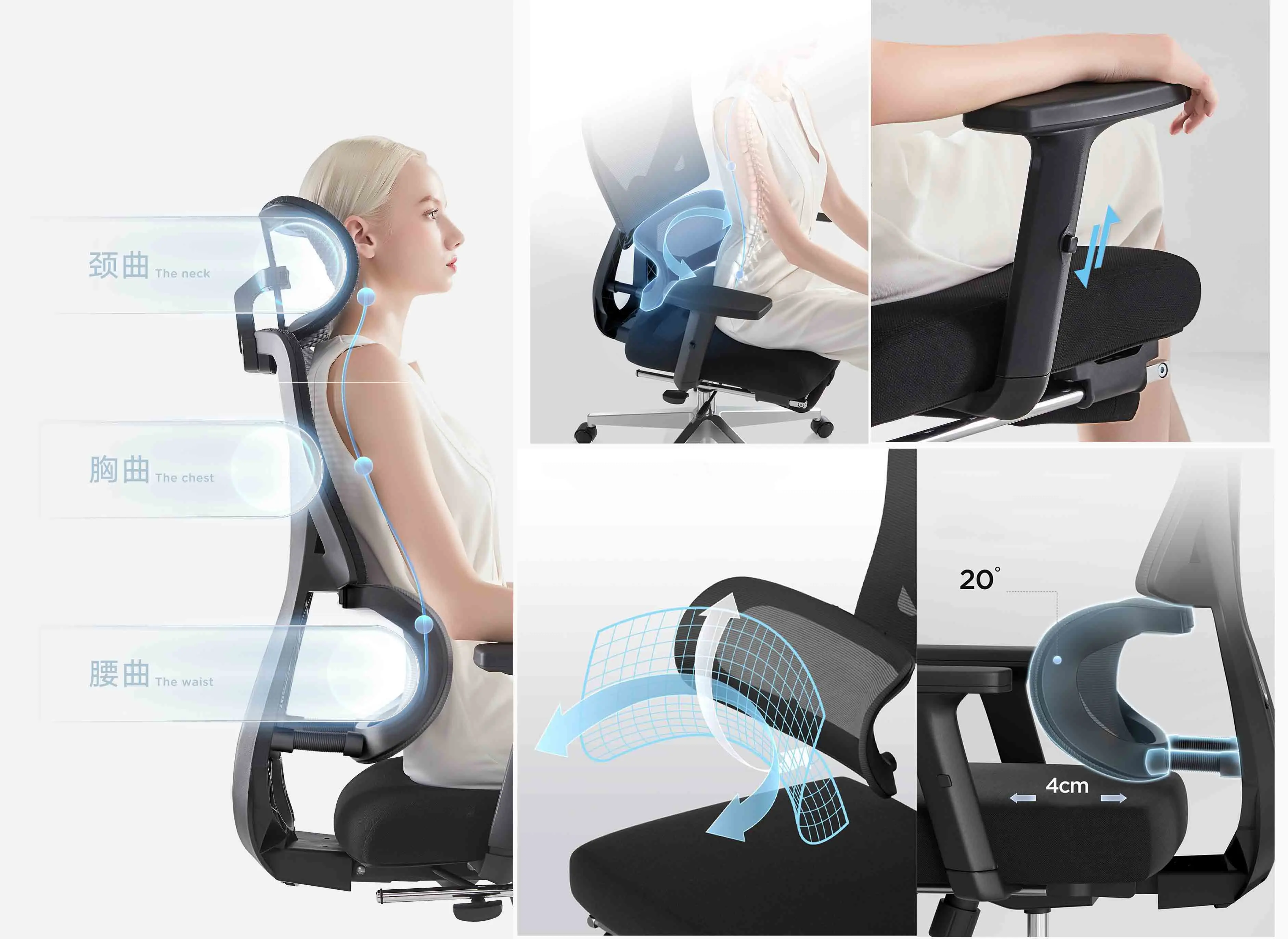 Hbada P5 Ergonomic Mesh Office Chair with Lumbar Support & Modern Design