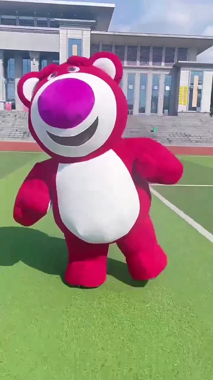 Popular Character Long Plush Inflatable Mascot Costume For Adults Red 4274