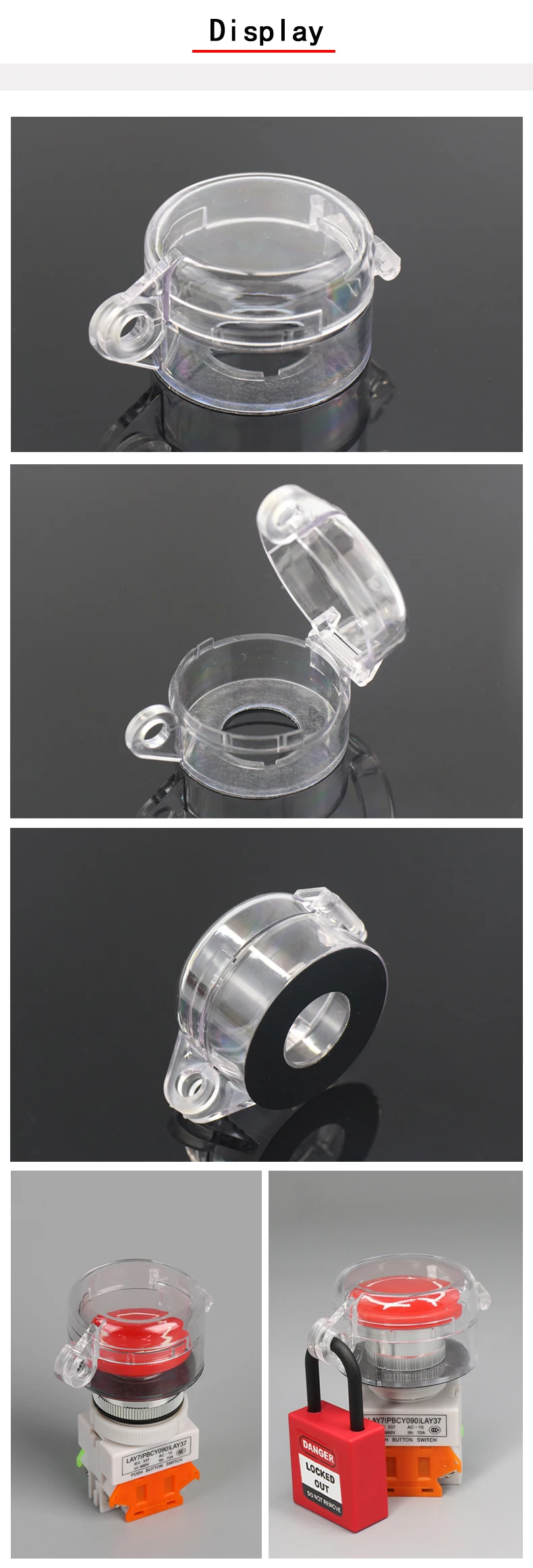 Electrical Push Button Safety Emergency Stop Lockout Fits 22mm 30mm ...