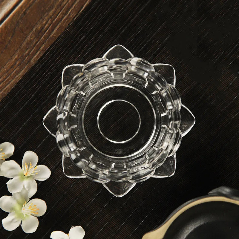 Luxury Lotus Shape Crystal Glass Candle Vessel Decorative