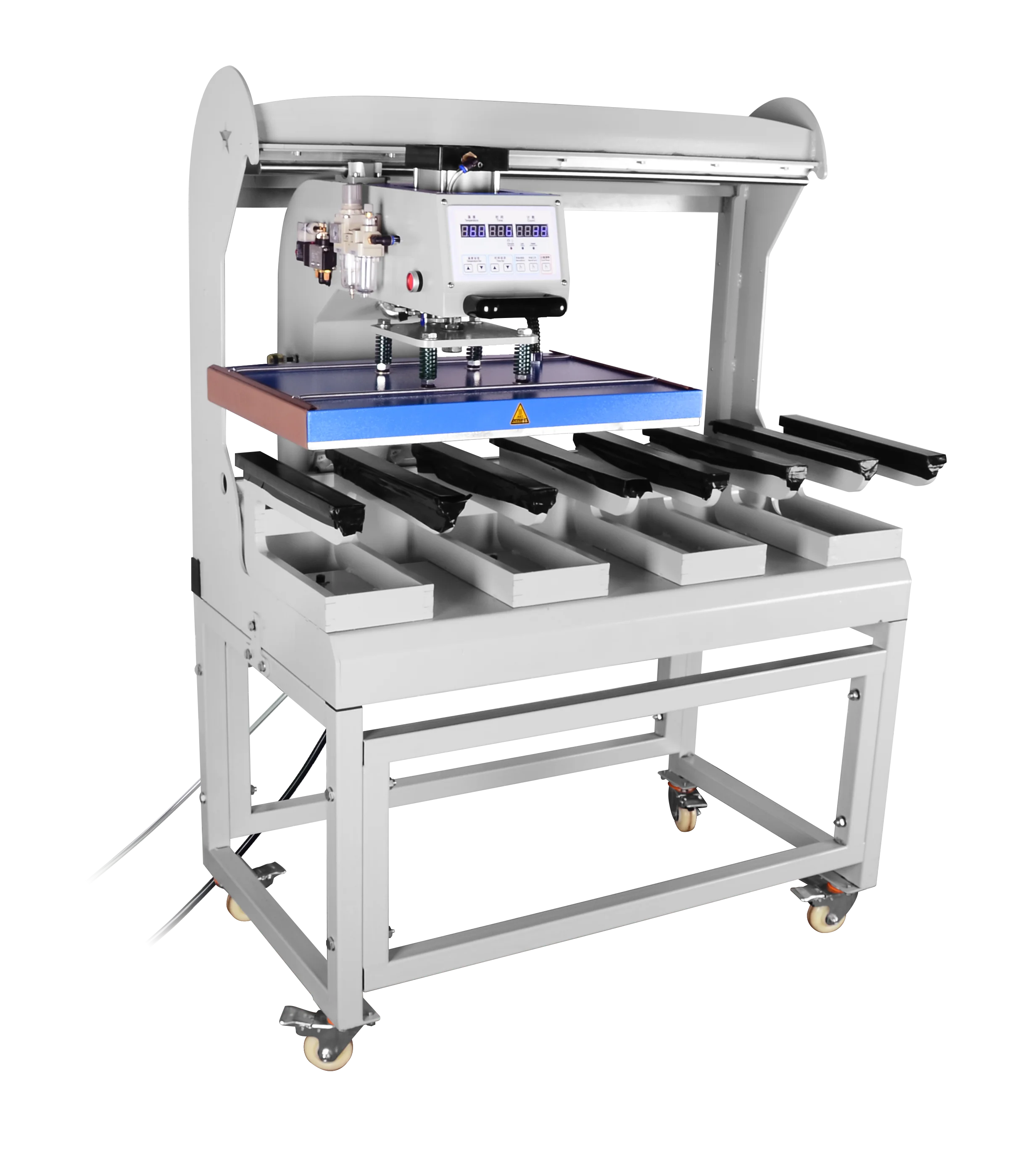 Flat Bed Pneumatic Heat Press Machine With 2 Timer For Under Rain Under ...
