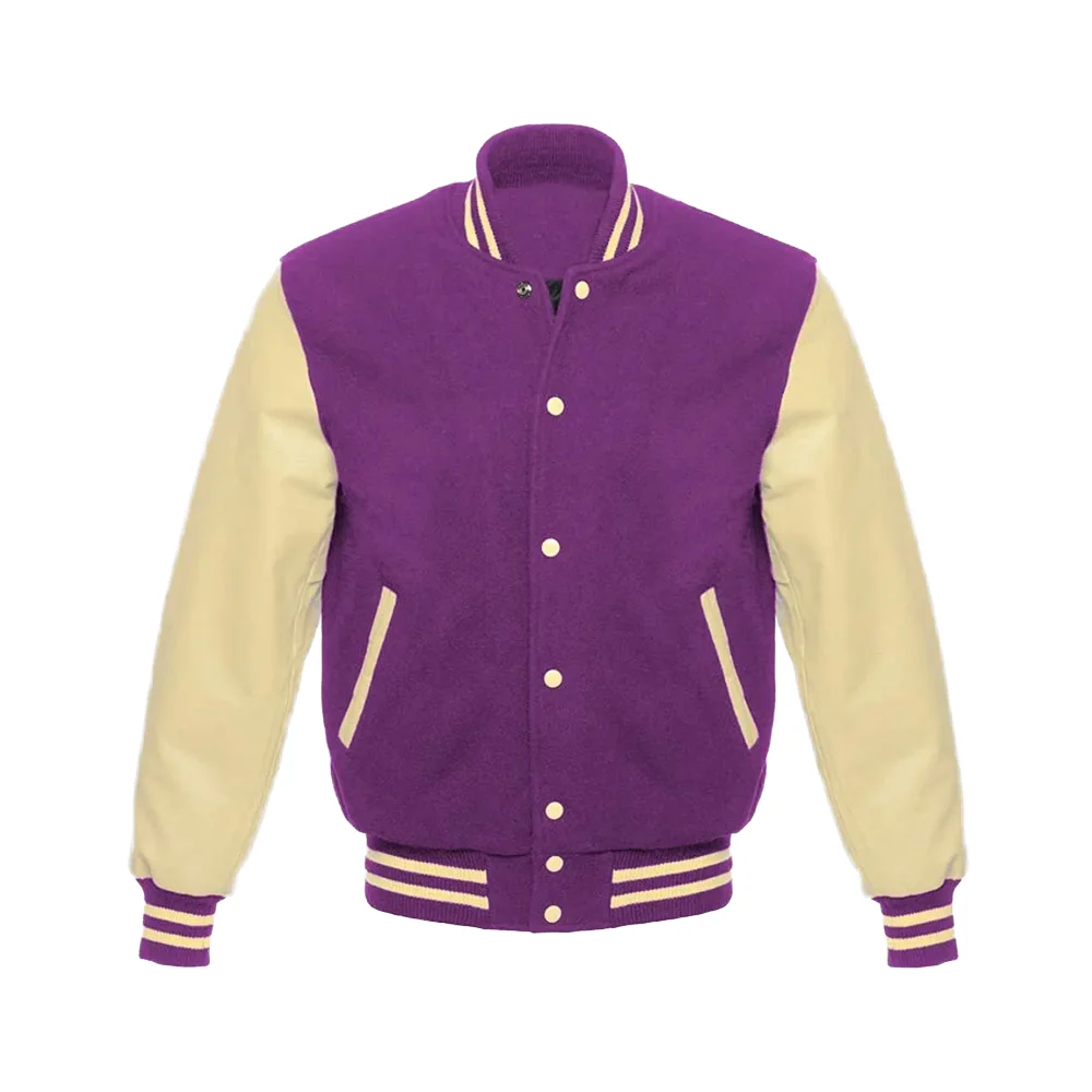 DUOLLB Custom Logo Stand Collar Canvas Varsity Jacket for Men Autumn ...