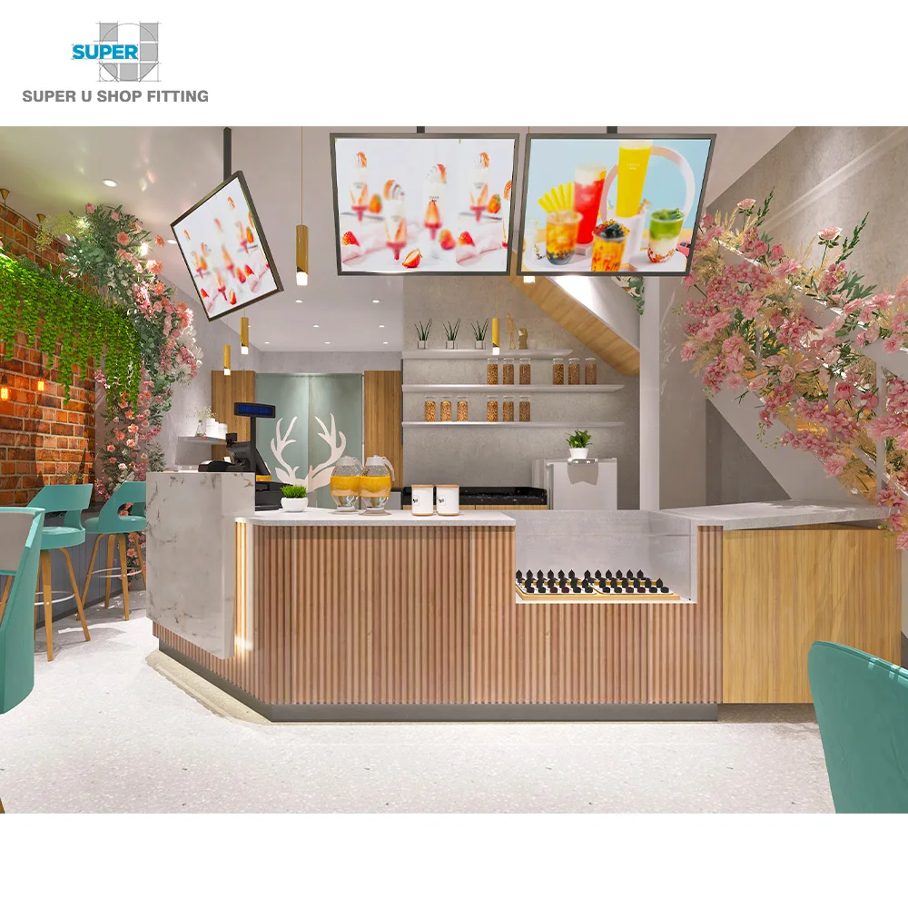 Modern Bubble Tea Shop Counter Design - Cute & Budget-friendly