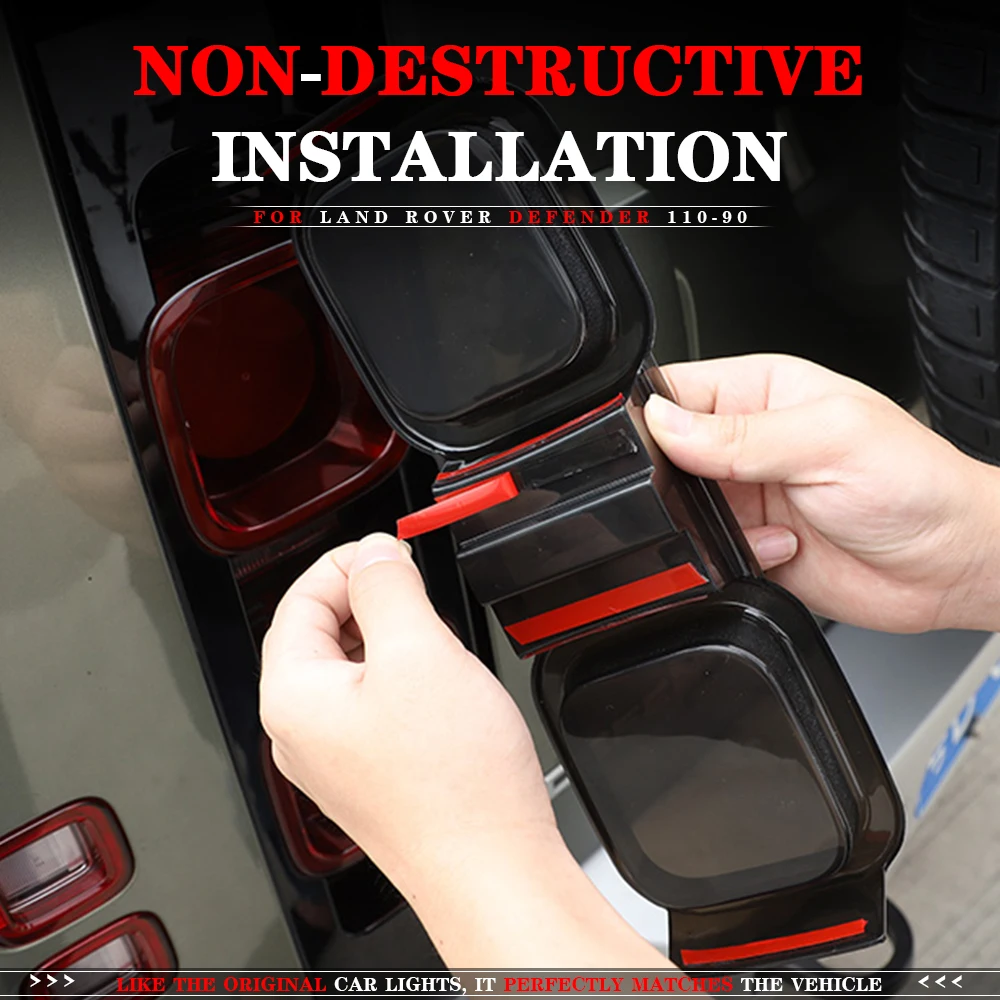 4x4 Offroad Black Exterior Rear Lamp Hoods for Land Rover Defender 90 110