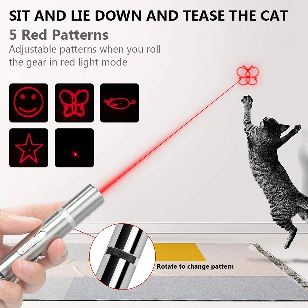 Wholesale Pet Supplies Toy Usb Rechargeable Laser Cat Teaser Stick 5 ...