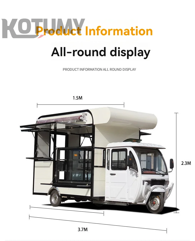 Multi-functional Electric Food Tricycle Hamburger Cart