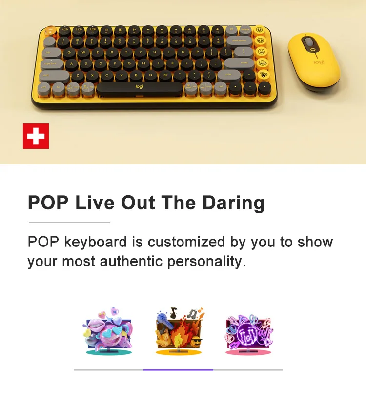 Logitech Bubble Wireless Mechanical Keyboard Colorful Macaron Office ...