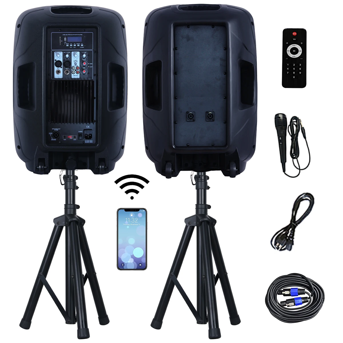 Factory Professional Audio 1000W Combo 2x15" Wireless Karaoke Sets PA ...