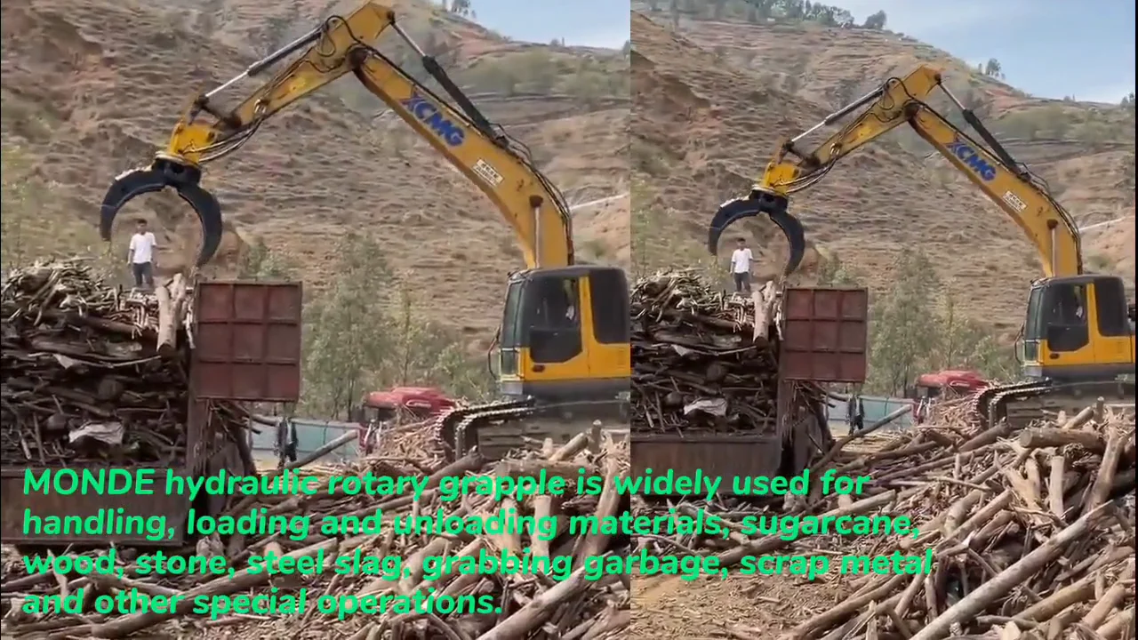 Monde Excavator Hydraulic Rotating Wood Grab Timber Grab Log Grapple ...