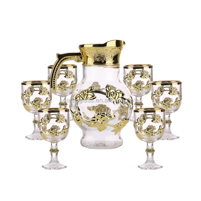 Shop Our Top-Selling Golden Water Drinking Set - 7pcs Glass
