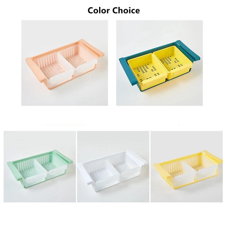 Hangable Retractable Plastic Pull Out Vegetable Fridge Storage Basket ...