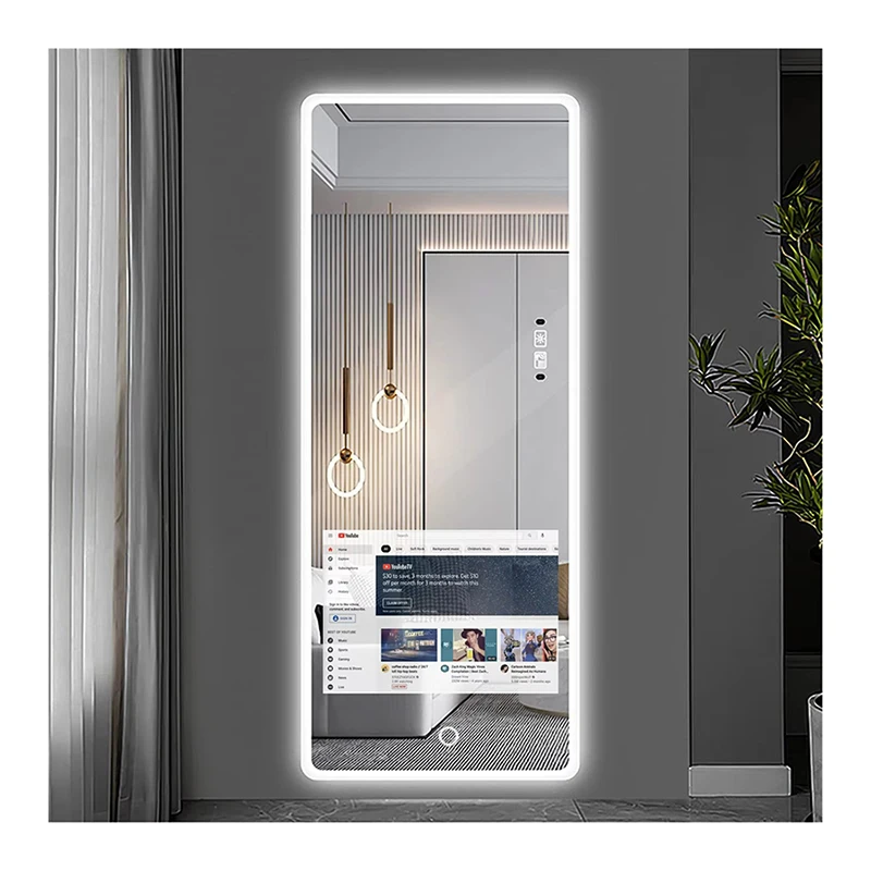 Rectangular Smart Gym Exercise Mirror With Led Lighting Magic Mirror ...