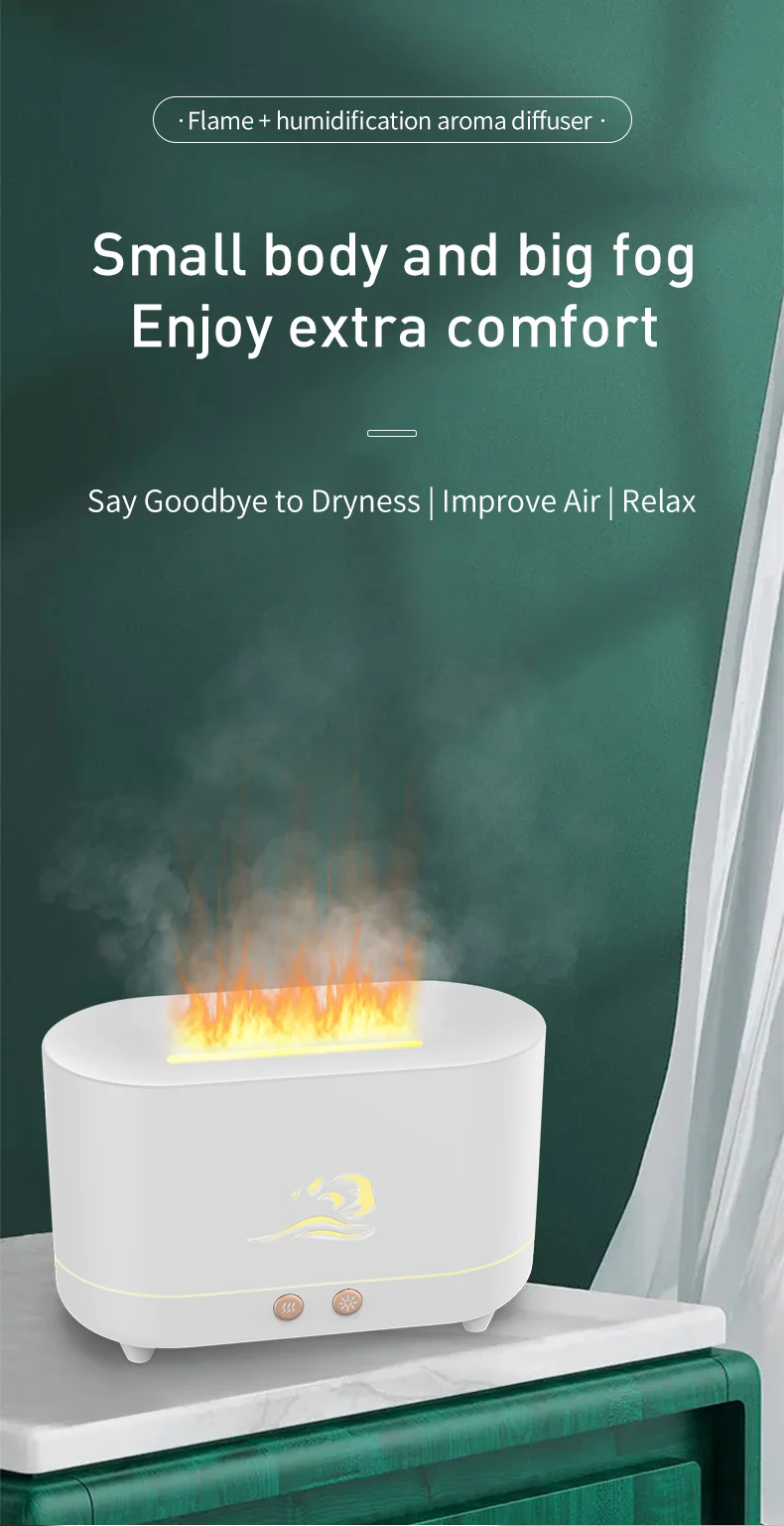 Drop Shipping Hot Sale Fire Flame Humidifier Aroma Diffuser Air ...