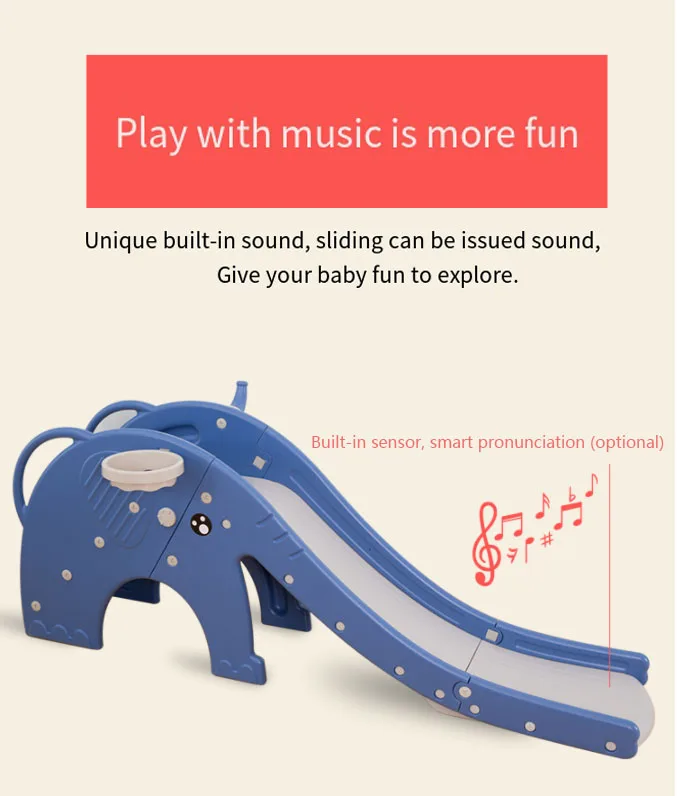 Cheap Cute Cartoon Kids Plastic Indoor Play Slide 2 In 1 Baby ...