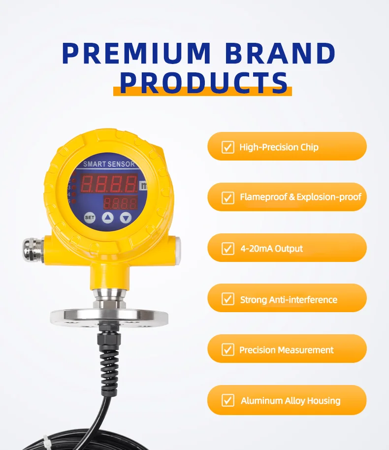 Submersible Hydrostatic Level Transmitter 4-20mA Alarm Display ...