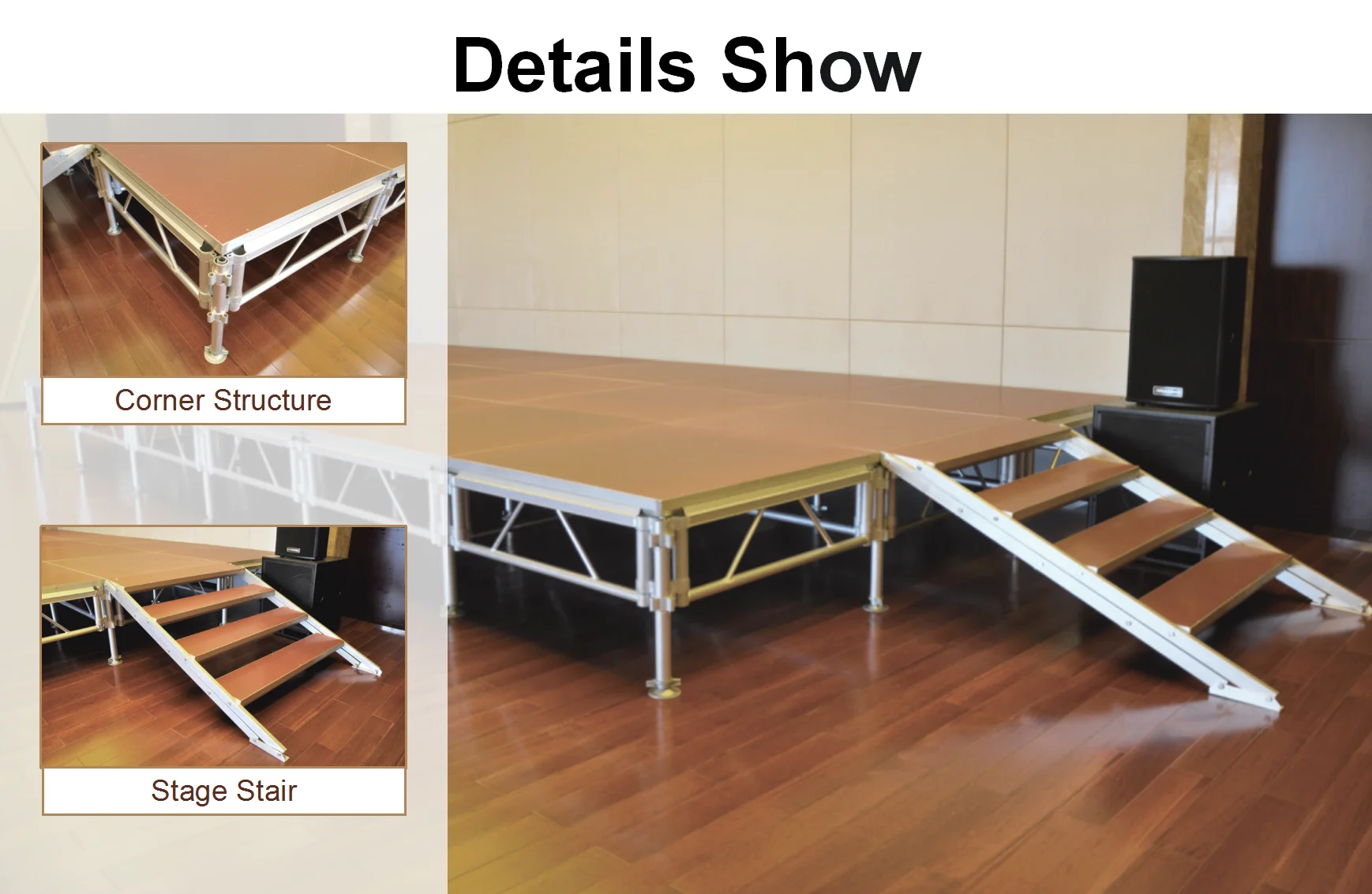 Modern Aluminum Frame Height Adjustable Flexible Stage Floor With Stage ...