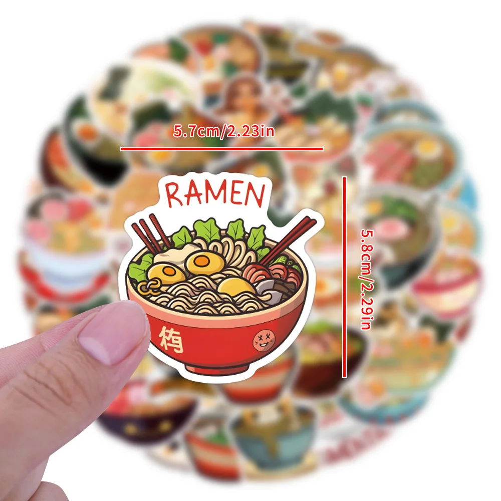 55Pcs Japanese Ramen Noodle Cartoon Graffiti Stickers for Kids Bowl ...