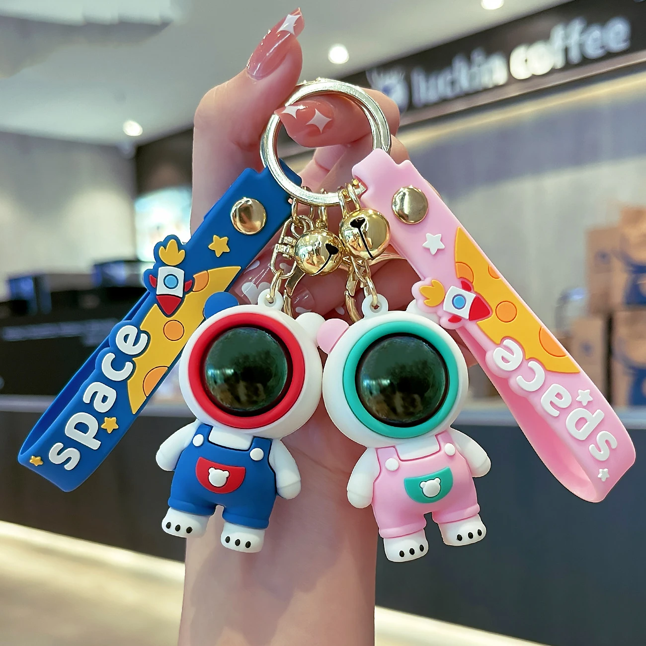 3d Pvc Keychain Kawaii Cute Cartoon Keyring Teddy Bear Key Chain Boy ...