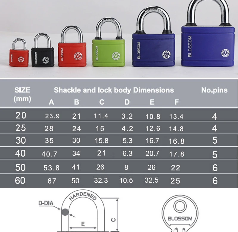BX01 Blossom Lock - Durable and Versatile Iron Padlocks